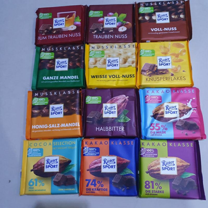 Jual Coklat Ritter Sport 100 gr made in Germany | Shopee Indonesia