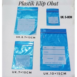 Jual Plastik Klip Obat Apotek Ukuran 5×8/7×10/8.7×13/10×15 Warna Biru ...