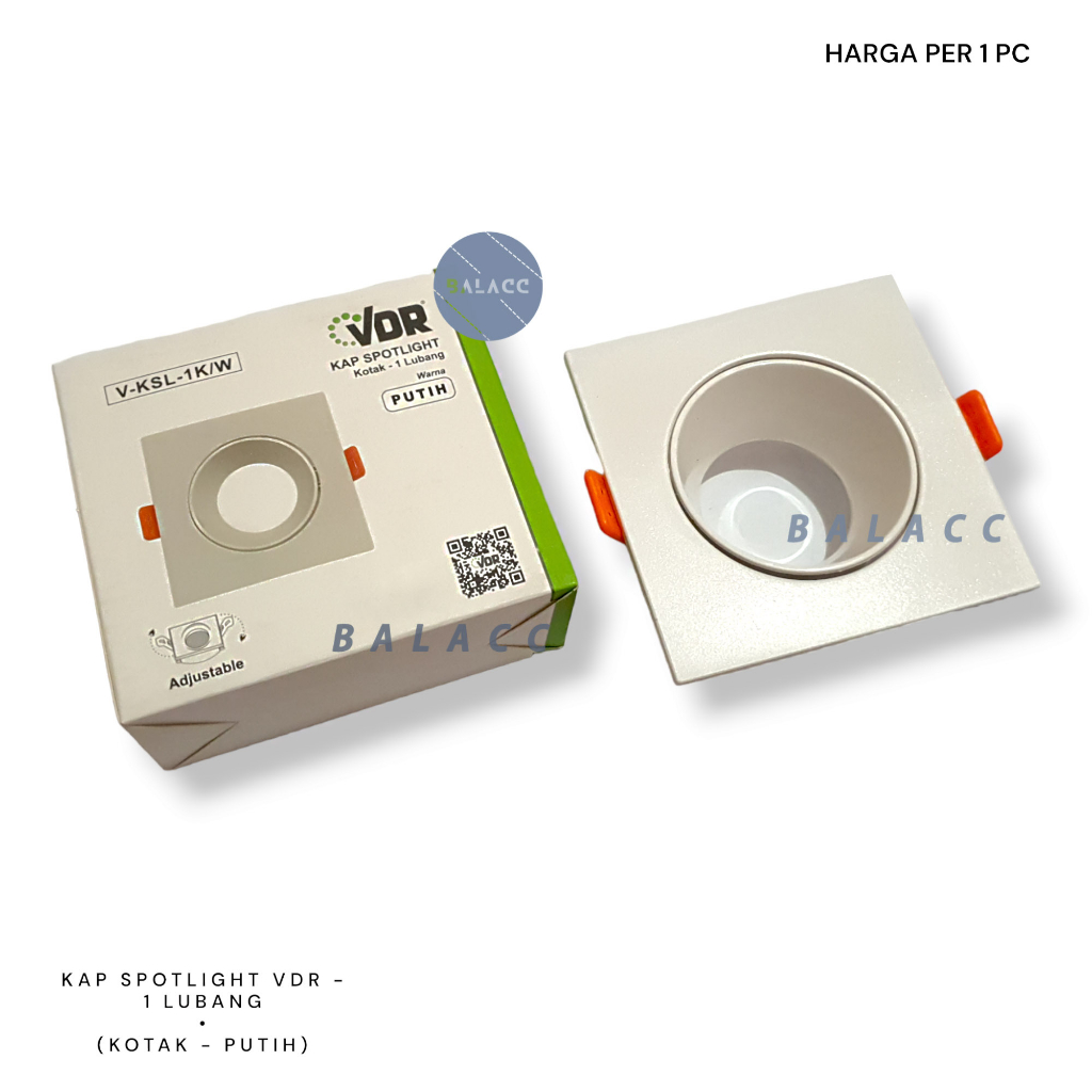 Jual Kap Lampu Downlight MR16 VDR Hallogen sorot halogen LED spot MR 16 Model Kotak Putih ...