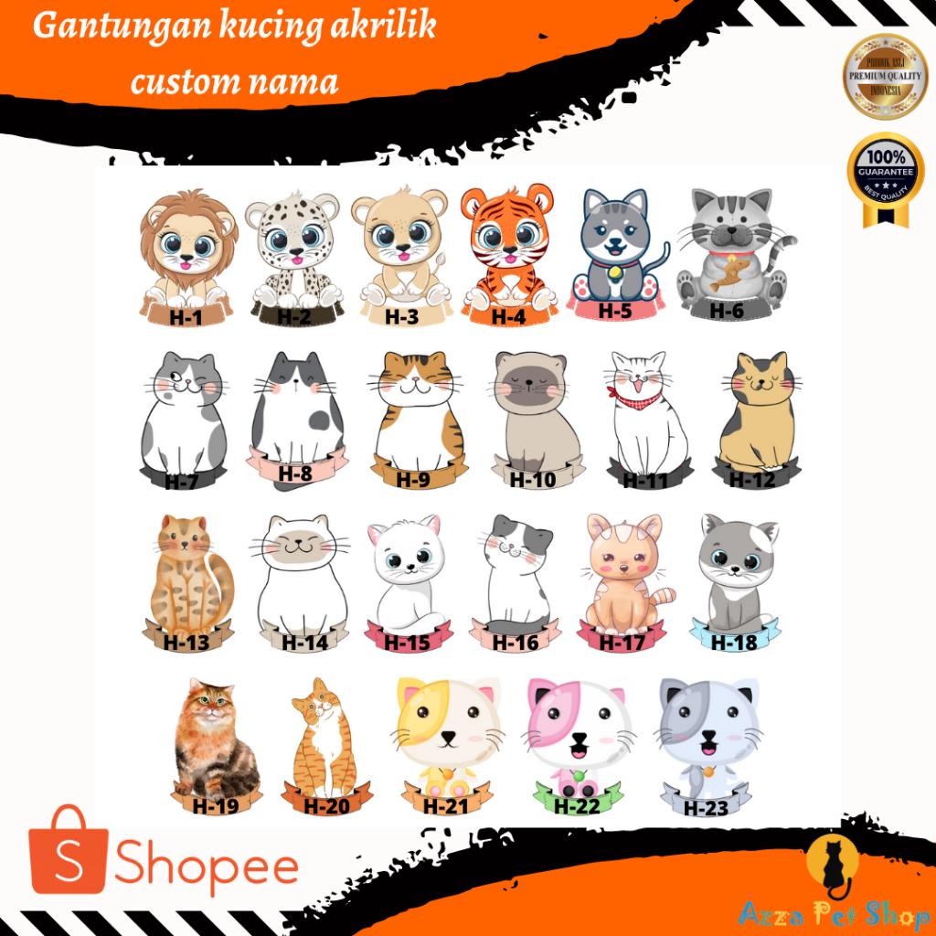 Jual kalung kucing nama custom / kalung kucing custom nama akrilik ...