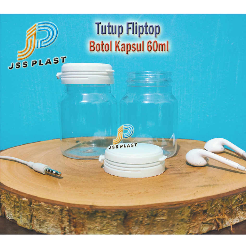 Jual Botol Kapsul isi 30 Bulat Bening 60ml Tutup Flip ( Tebal ...