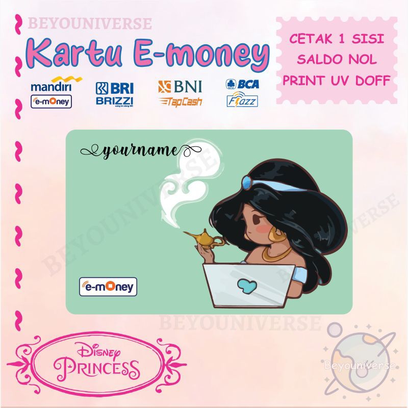 Jual Emoney Custom Etoll Princess Disney Kartu E-money Mandiri Flazz ...