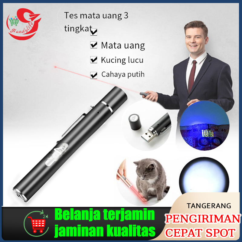 Jual 3in1 Pen Pointer Senter USB Rechargeable Tembakan panjang laser ...