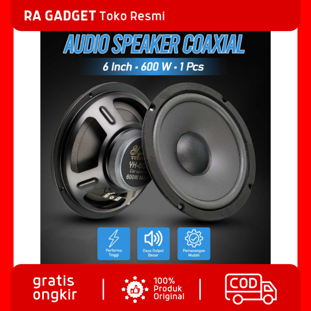 Jual Audio Speaker Coaxial Mobil 6 Inch 600 W 1 Pcs / Speaker Mobil ...