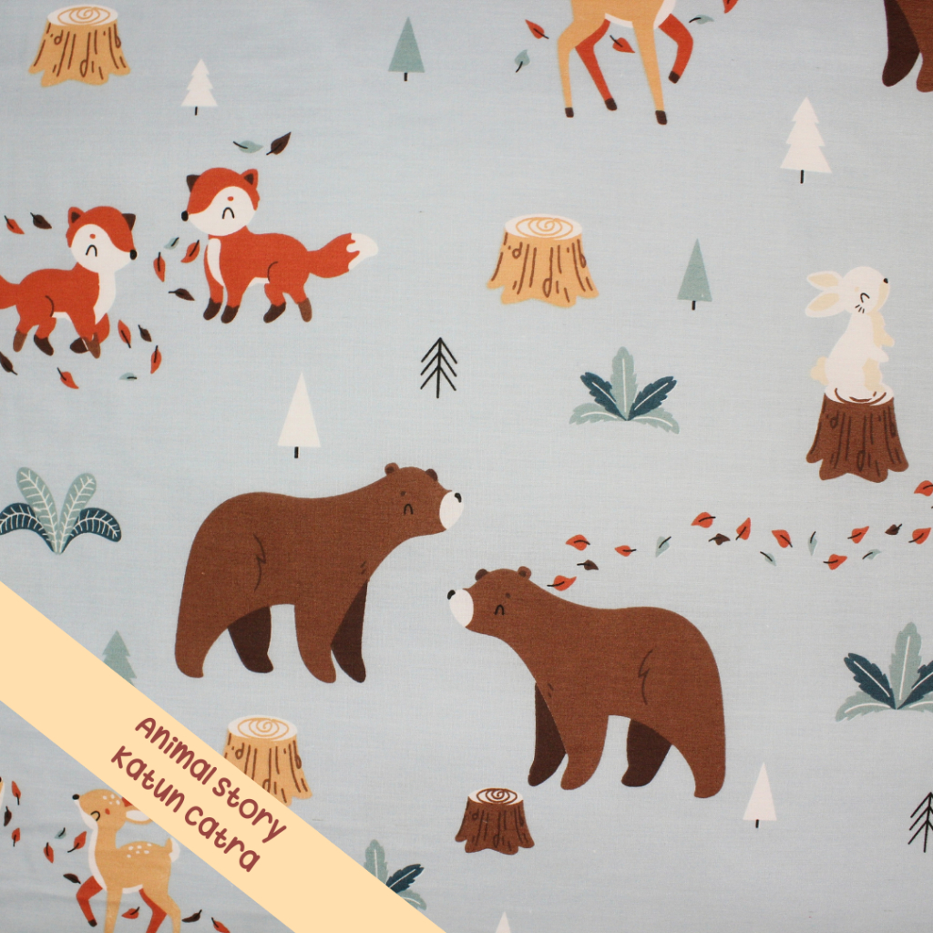 Jual BAHAN KAIN KATUN LOKAL CVC CATRA SPREI METERAN MOTIF ALAM BINATANG ...