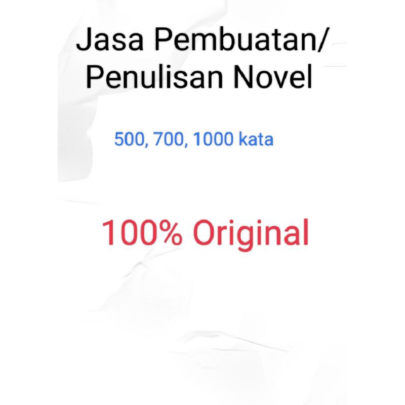 Jual Jasa Pembuatan Novel (buku atau platform novel digital)100 % Original dan baru. | Shopee ...