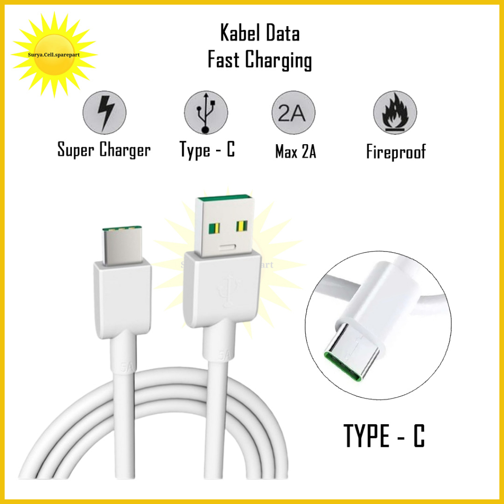 Jual Kabel Data Fast Charging Type C - Kabel Data Op A5 2020 - SC ...