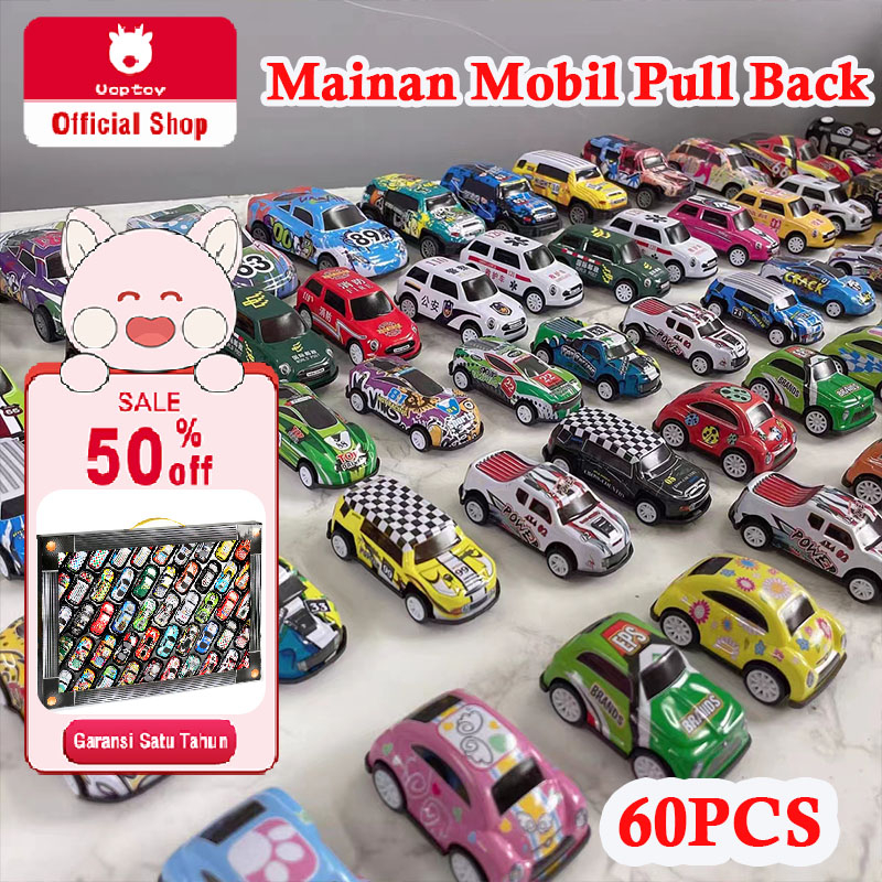 Jual Uoptoy 60PCS Mainan Anak Mobil Mini SET Mobil Pull Back Bahan ...