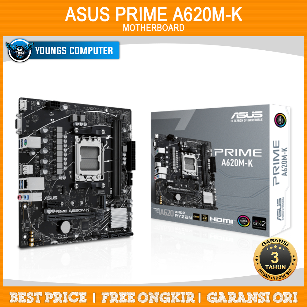 Jual ASUS PRIME A620M-K | MOTHERBOARD AM5 DDR5 AMD Ryzen A620 MATX ...