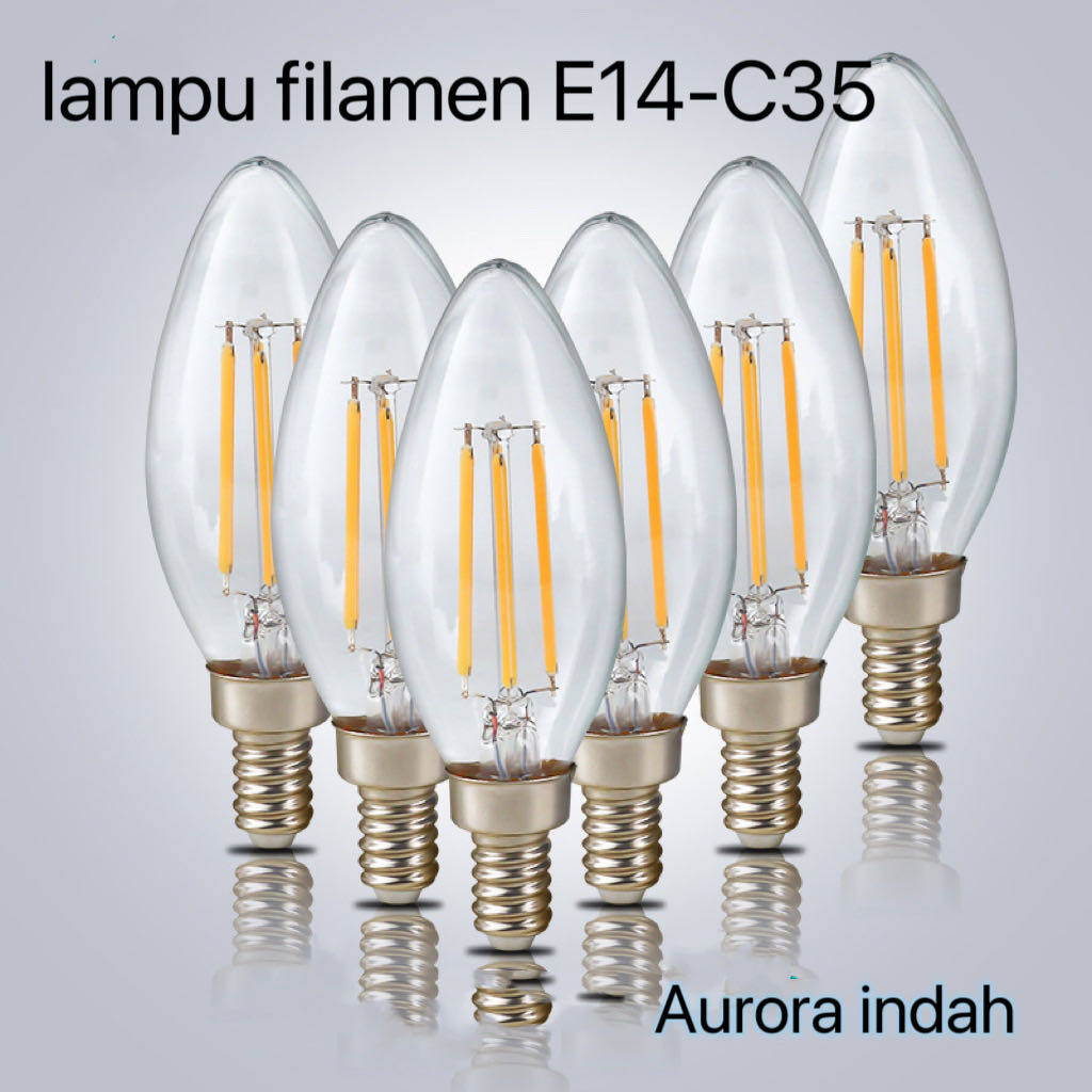Jual Lampu Led Filament Filamen 4W Fiting E14 / E27 Lampu hias led candle fitting E14 /4 WATT ...