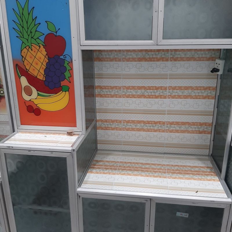 Jual RAK PIRING 3 PINTU ALUMINIUM KERAMIK KACA | RAK PIRING BESAR ...