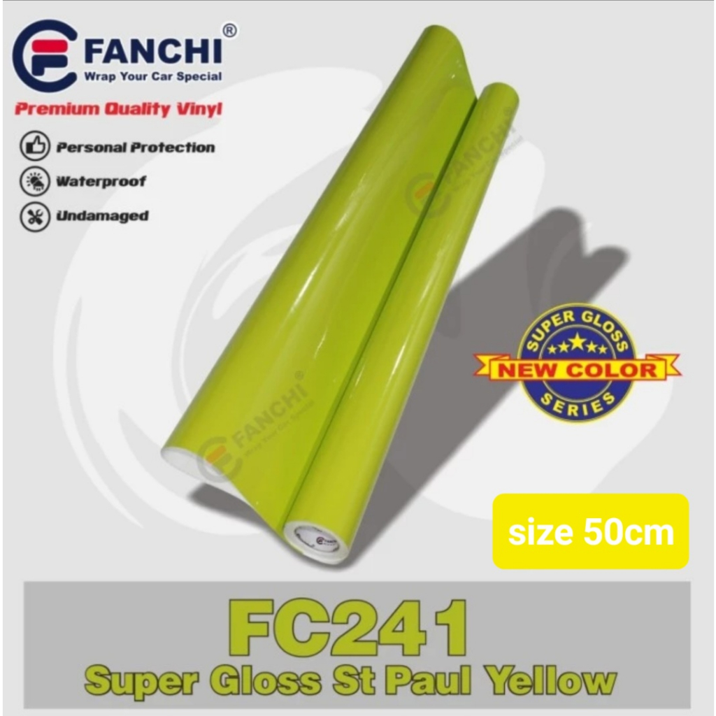 Jual ROLL Sticker Fanchi FC241 Super Gloss Glossy St Paul Yellow 50cm x ...