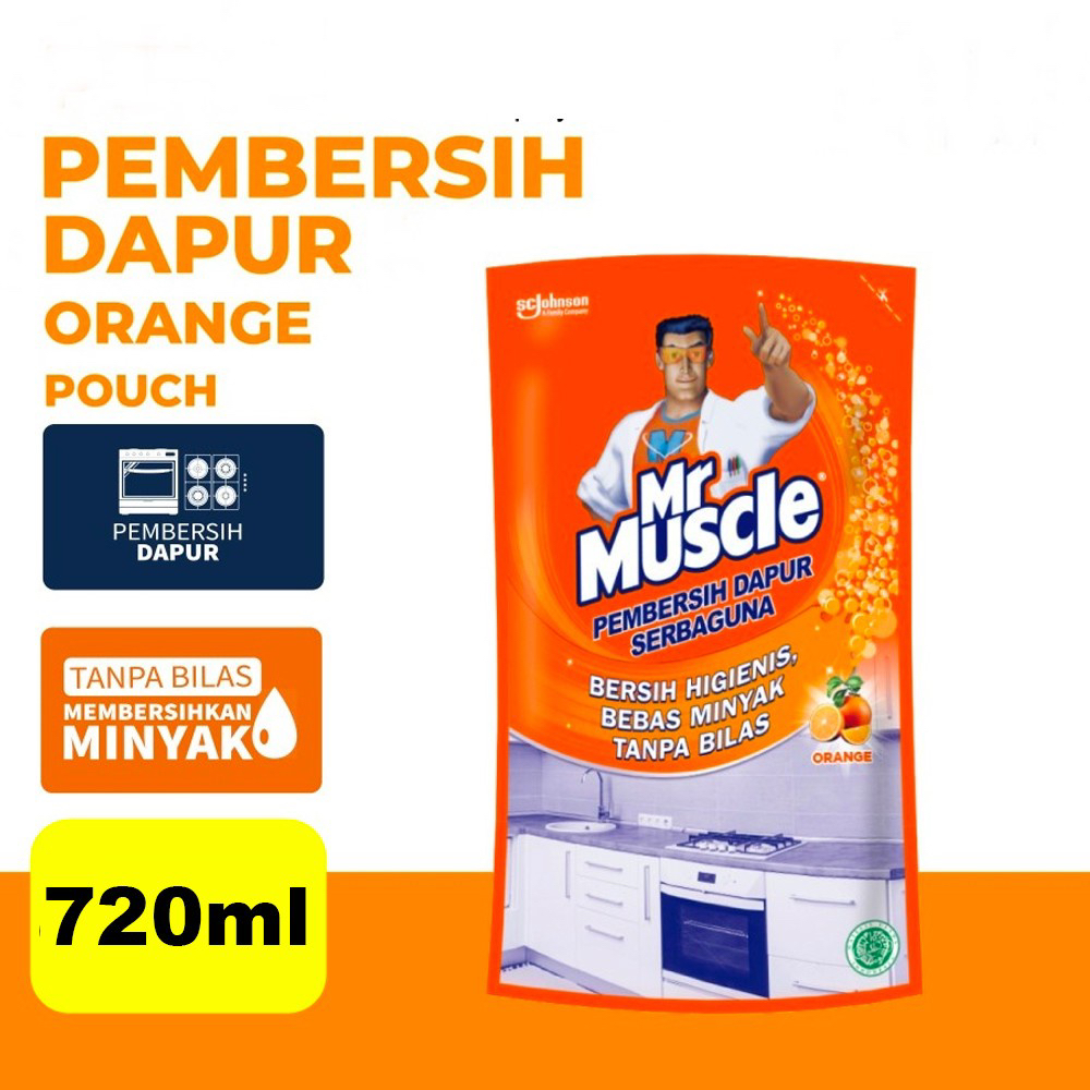 Jual MR MUSCLE PEMBERSIH DAPUR SERBAGUNA ORANGE / LEMON POUCH REFILL ...