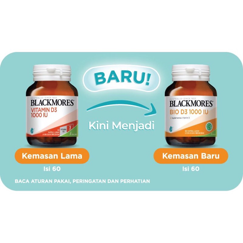 Jual Blackmores vitamin D3 1000IU isi 60( kemasan baru BLACKMORES BIO ...