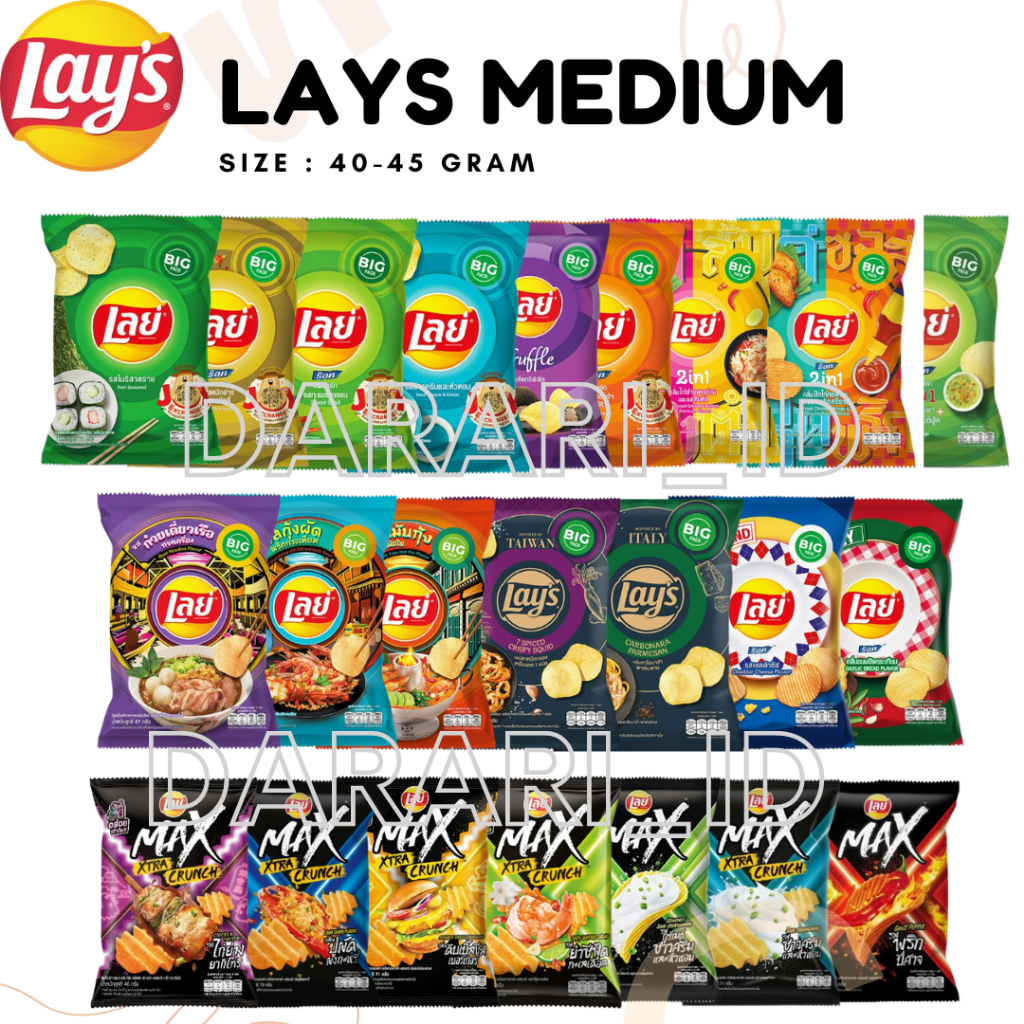 Jual LAYS THAILAND MEDIUM SIZE SNACK THAI SNACK ORIGINAL | Shopee Indonesia