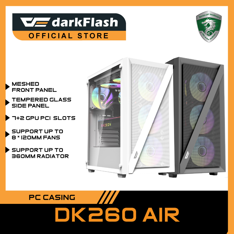 Jual darkFlash DK260 AIR ATX PC Casing [WITH 4 ARGB FAN] | Shopee Indonesia