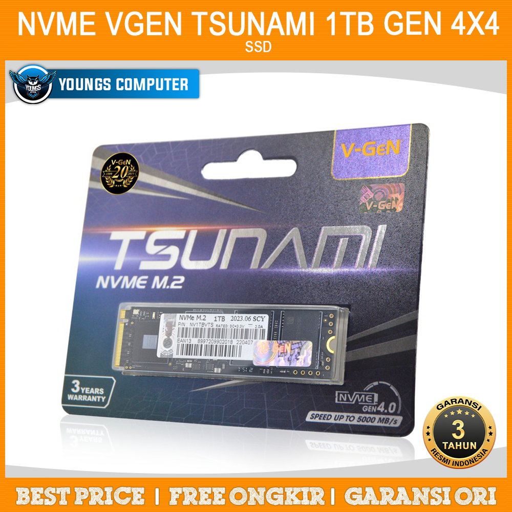 Jual SSD NVME V-GEN TSUNAMI 1TB 2TB GEN 4X4 - M.2 Pcie Gen4 NVME 2280 ...
