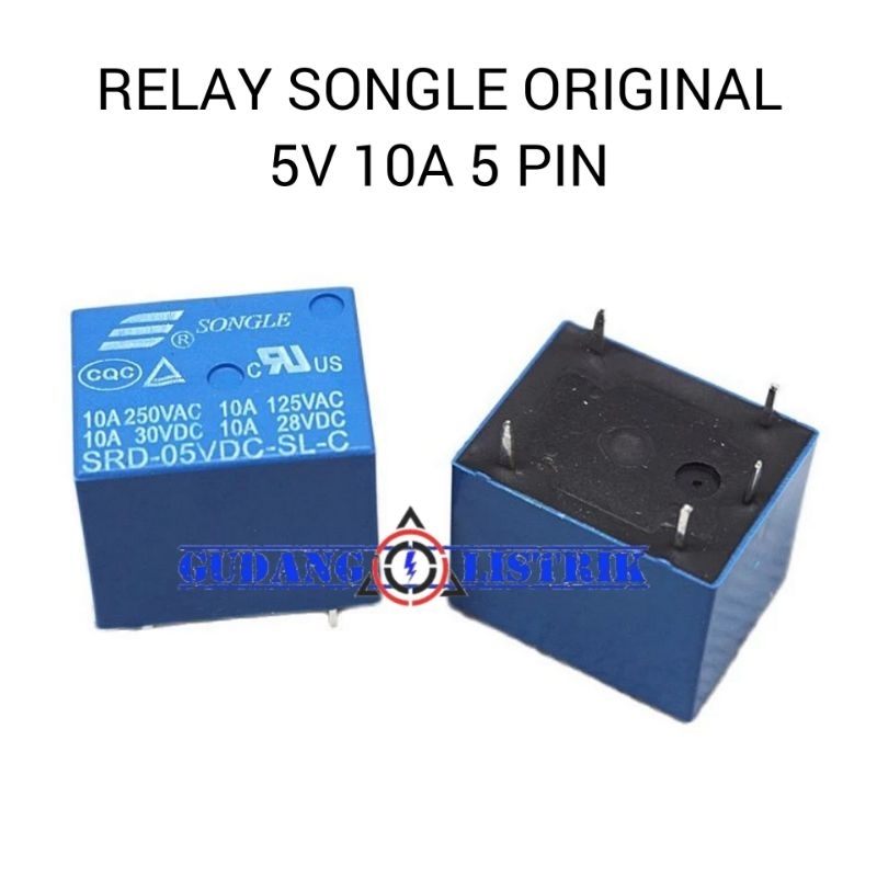 Jual Relay 5V 10A Original Songle SRD-05VDC-SL-C 5 Pin T73 DC Control Coil | Shopee Indonesia
