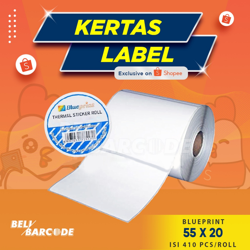 Jual Stiker Label 55x20 1Line Isi 410Pcs 55 x 20 Thermal Blueprint ...