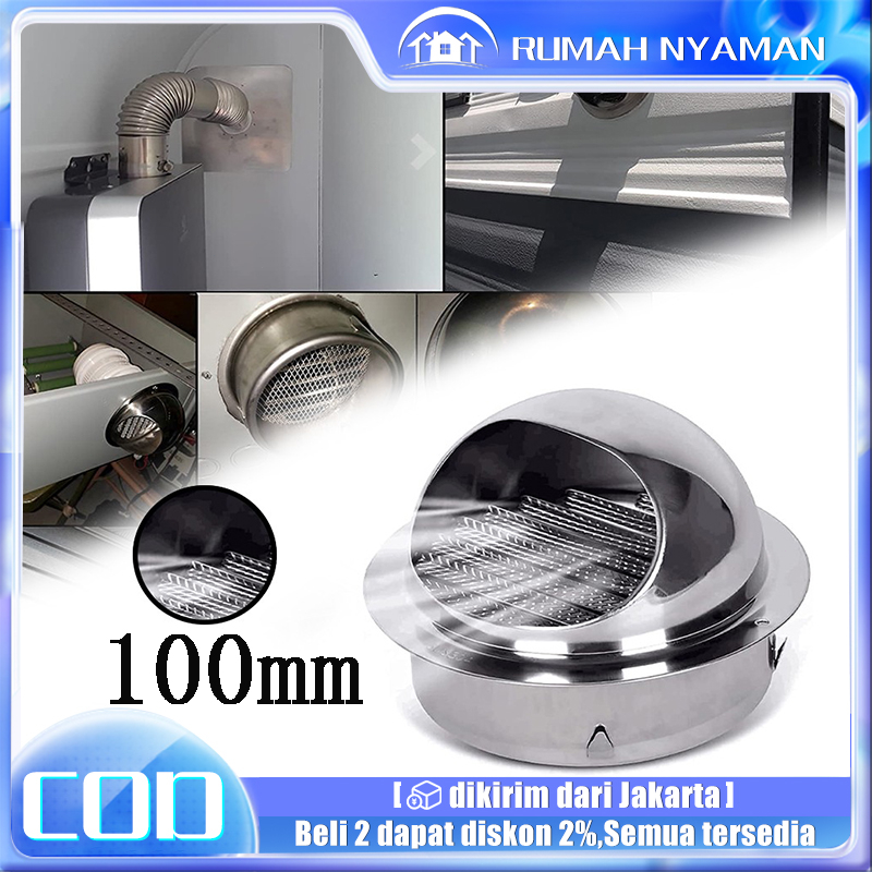 Jual 100MM Wall Air Vent Grille Ducting Ventilation Extractor Outlet ...