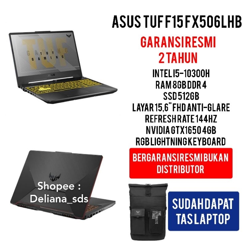 Jual Laptop Gaming Asus TUF F15 FX506LHB Garansi Resmi 2 Tahun Laptop ...