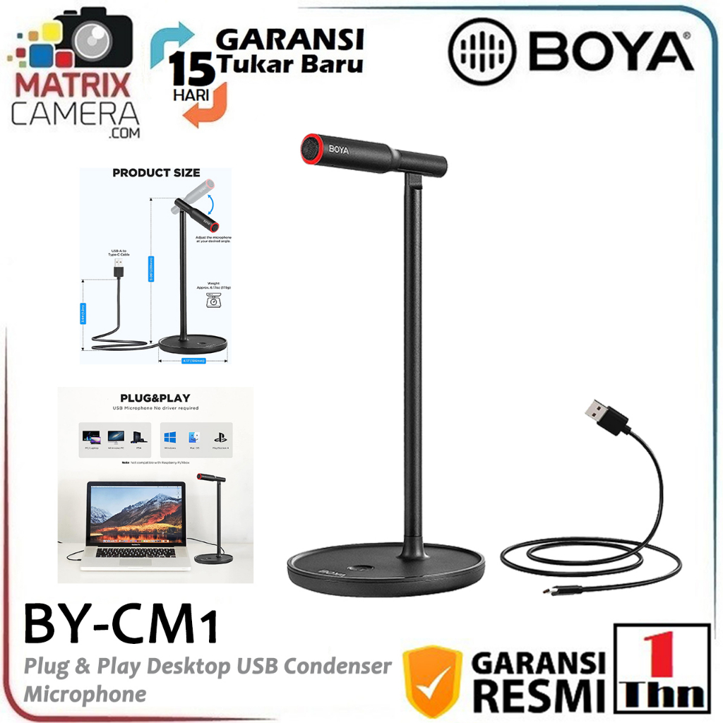 Jual BOYA BY-CM1 Plug & Play Desktop USB Condenser Microphone | Shopee ...