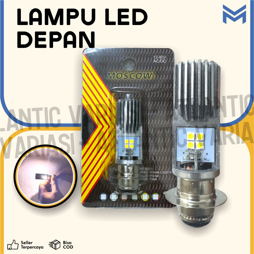 Jual LAMPU LED DEPAN HIGH LOW R 2 SISI 12V-80V LED LAMPU AYOTO M2A M2B DEPAN UTAMA MOTOR 2 SISI ...
