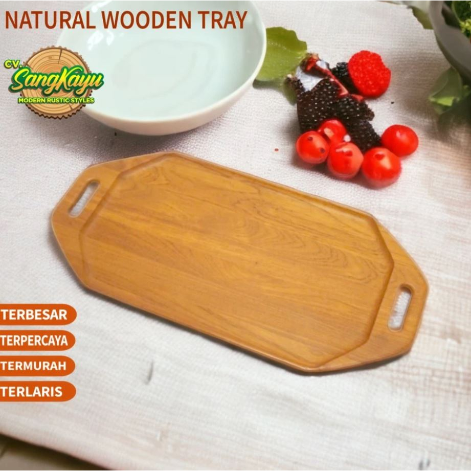 Jual SangKayu Nampan Kayu Alami Baki Natural Wooden Tray Nampan Saji ...