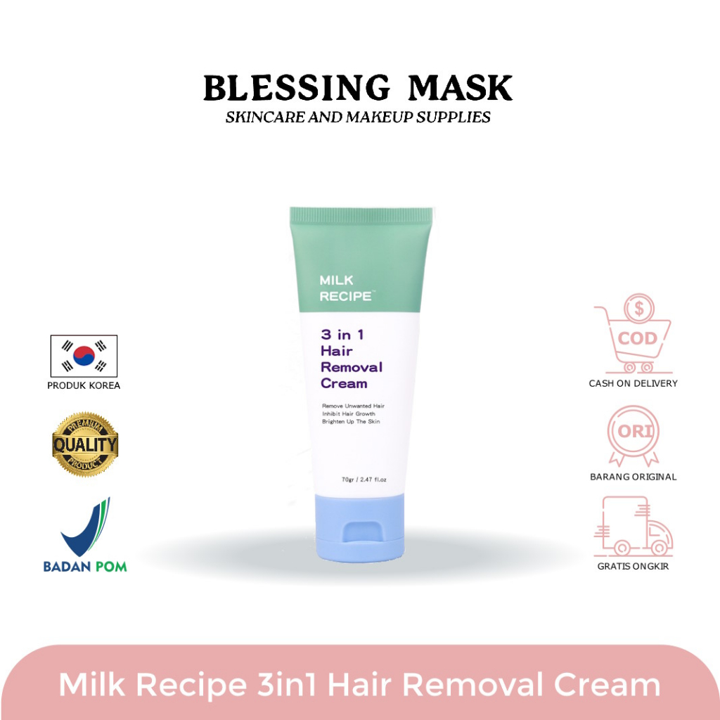 Jual Milk Recipe 3 in 1 Hair Removal Cream Krim Penghilang Bulu ...