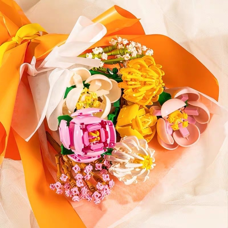 Jual Mainan Brick Balok Buket Bunga Blok Susun Bangunan Flower Bouquet ...