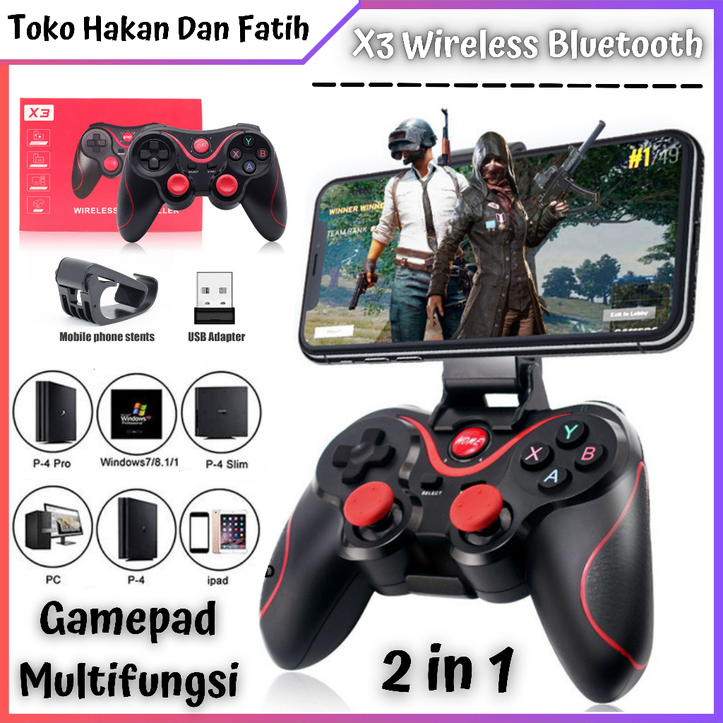 Jual X3 Gamepad Bluetooth Smartphone Holder Wireless Joystick PC Gamesir F1 | Gamepad Stik ...