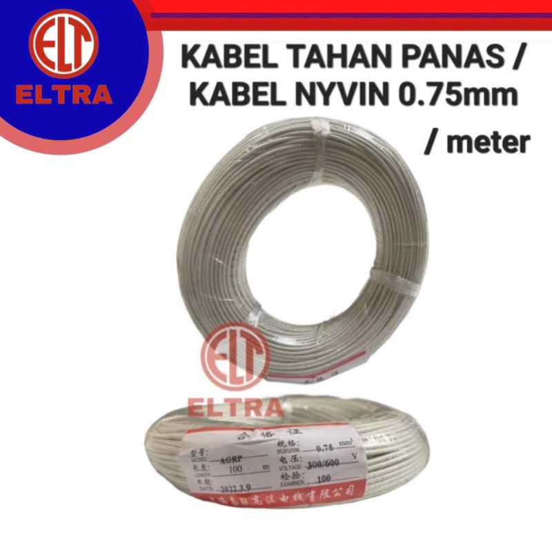 Jual Kabel tahan panas / anti panas 0.75 0,75 mm 0,75mm kabel nyvin 0 ...