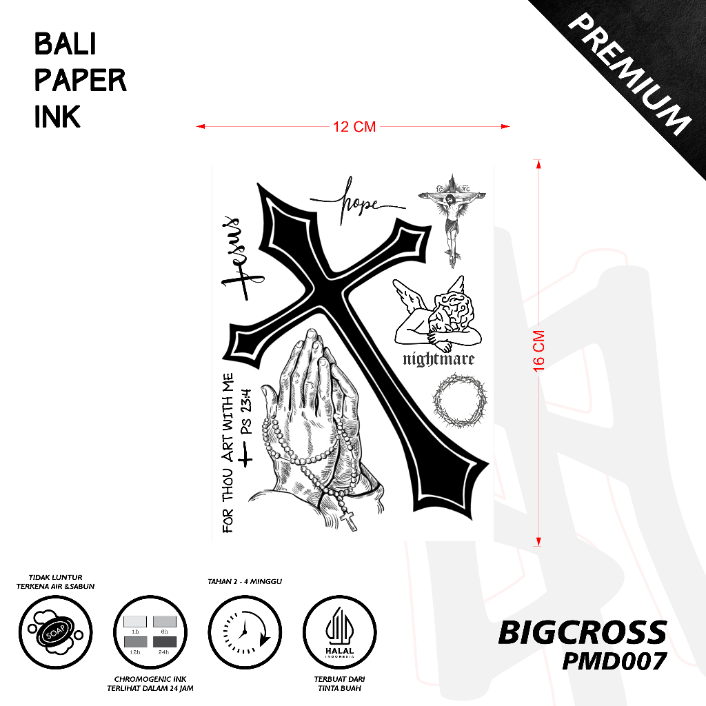 Jual Bali Paper Ink PMD007 Big Salib Fruit Ink Tatto Temporary Premium ...