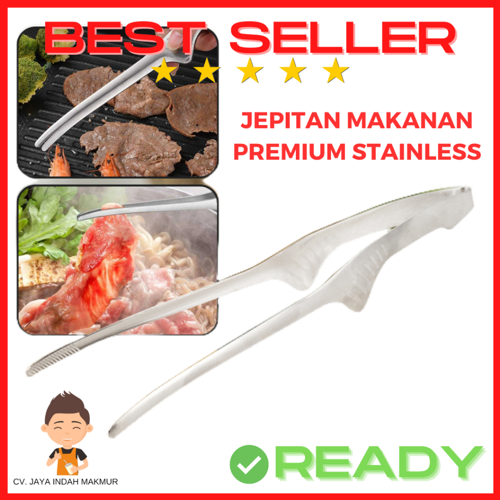 Jual Capitan Daging BBQ / Makanan bahan Stainless Tebal PREMIUM Jepitan ...