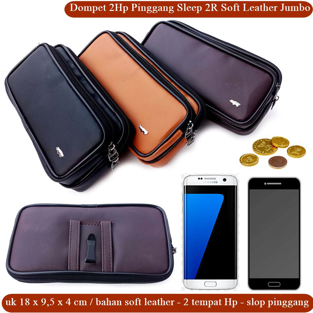 Jual Dompet Kulit Hp Pinggang Pria Sleep 2 Ruang Jumbo Black | Shopee ...