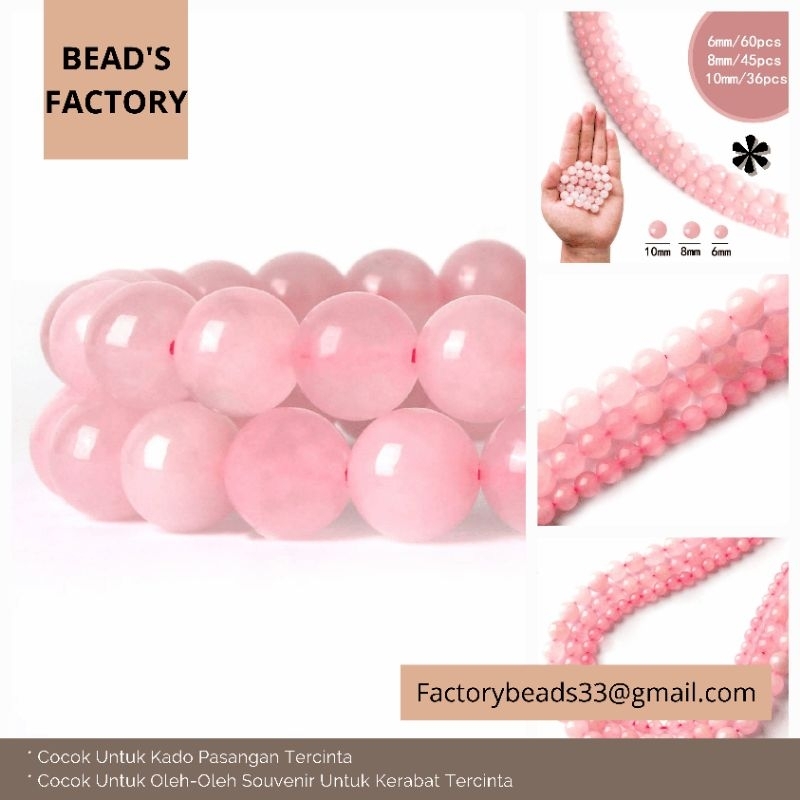 Jual Manik Batu Kristal Pink Rose Quartz Kuarsa Pink Mawar Ukuran 4 ...