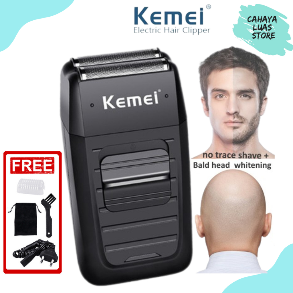 Jual CL Alat Pencukur Rambut Kumis Dan Jenggot Botak Shaver KEMEI Profesional Mesin Cukur Cas ...