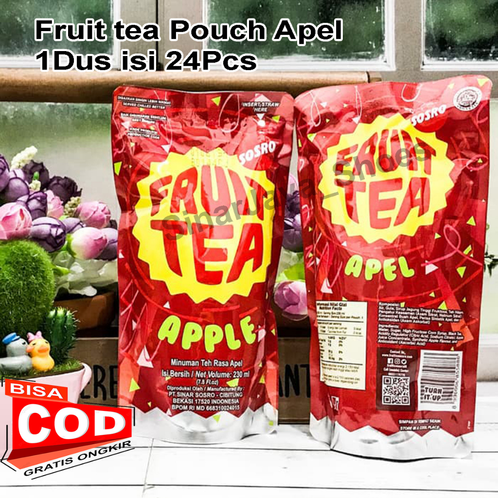 Jual Fruit Tea Sosro Pouch Apel 200 ml 1 dus isi 24 pcs | Shopee Indonesia