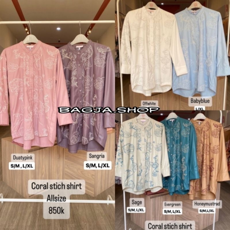 Jual Spesial Price Ria Miranda Coral Stitch Shirt Ria Miranda | Shopee ...