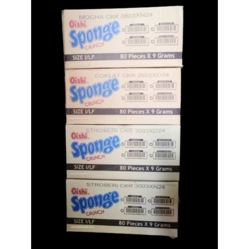 Jual Oishi Sponge Coklat / Strawberry / Mocachino 9gr Dus / Karton isi ...