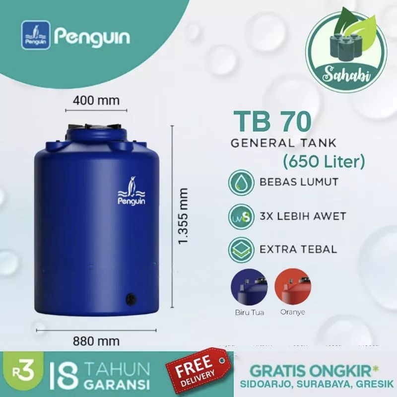 Jual Tandon Air / Tangki Air / Toren Air PENGUIN/PINGUIN Rotamould 3 ...