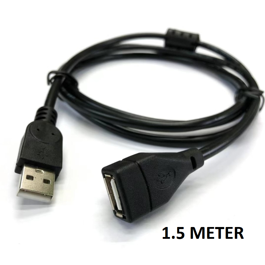 Jual Kabel USB Hub Male Female 2.0 Hitam Extension Extention Extender 1 ...