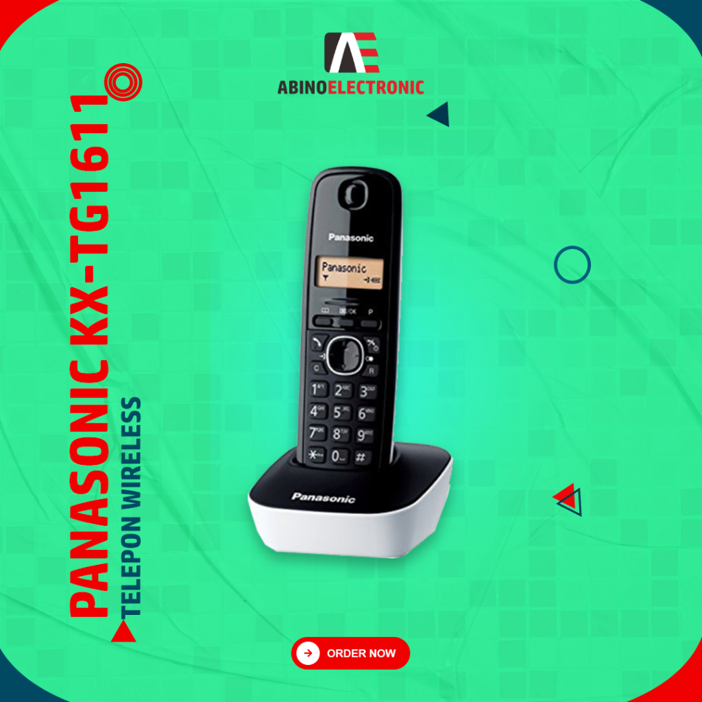 Jual Pesawat Telepon Wireless Panasonic KX-TG1611 Rumah Kantor Indihome - Putih | Shopee Indonesia