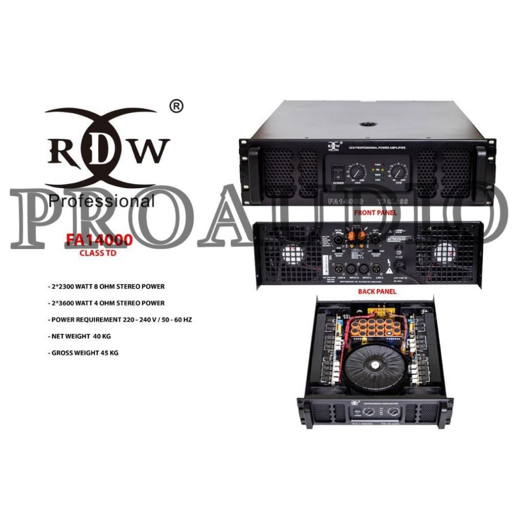Jual POWER AMPLIFIER RDW FA14000 CLASS TD 3600 WATT FA 14000 ORIGINAL ...