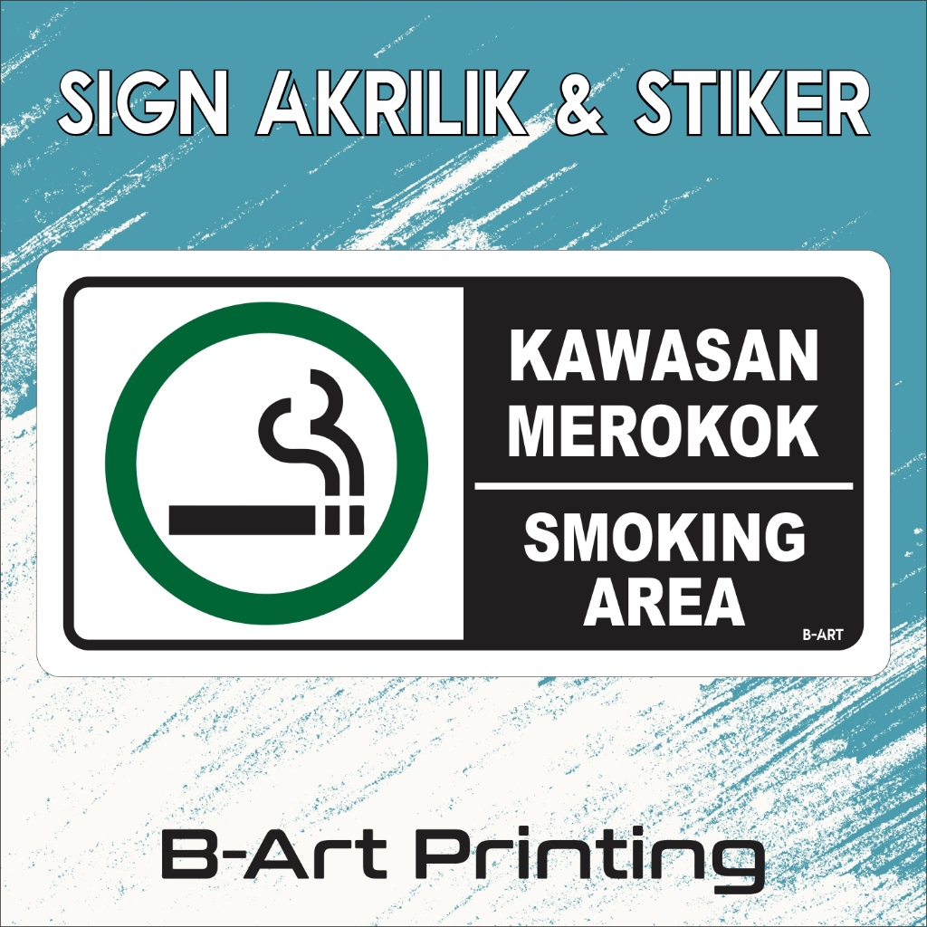 Jual Sing Label Kawasan Merokok / Smoking Area Sign Akrilik 31X15 cm ...