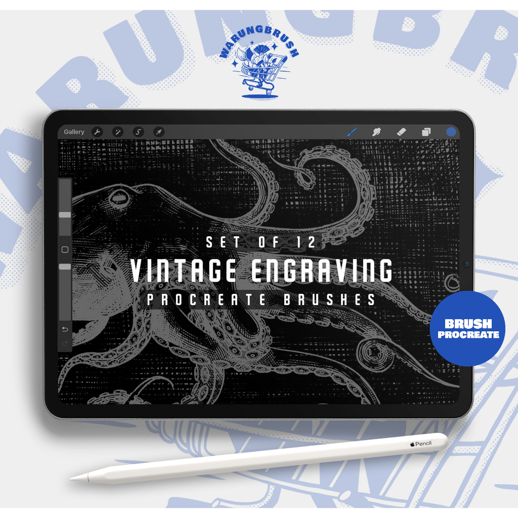 Jual Set Of 12 Vintage Engraving Procreate Brushes BP0072 | Shopee Indonesia