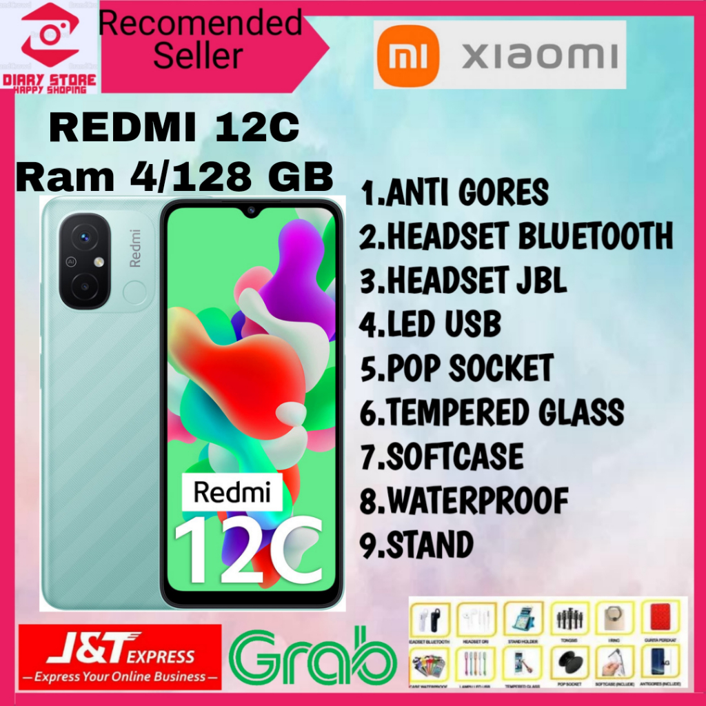 Jual XIAOMI REDMI 12C 3/32 GB + 4/64 GB + 4/128 GB GARANSI RESMI XIAOMI ...