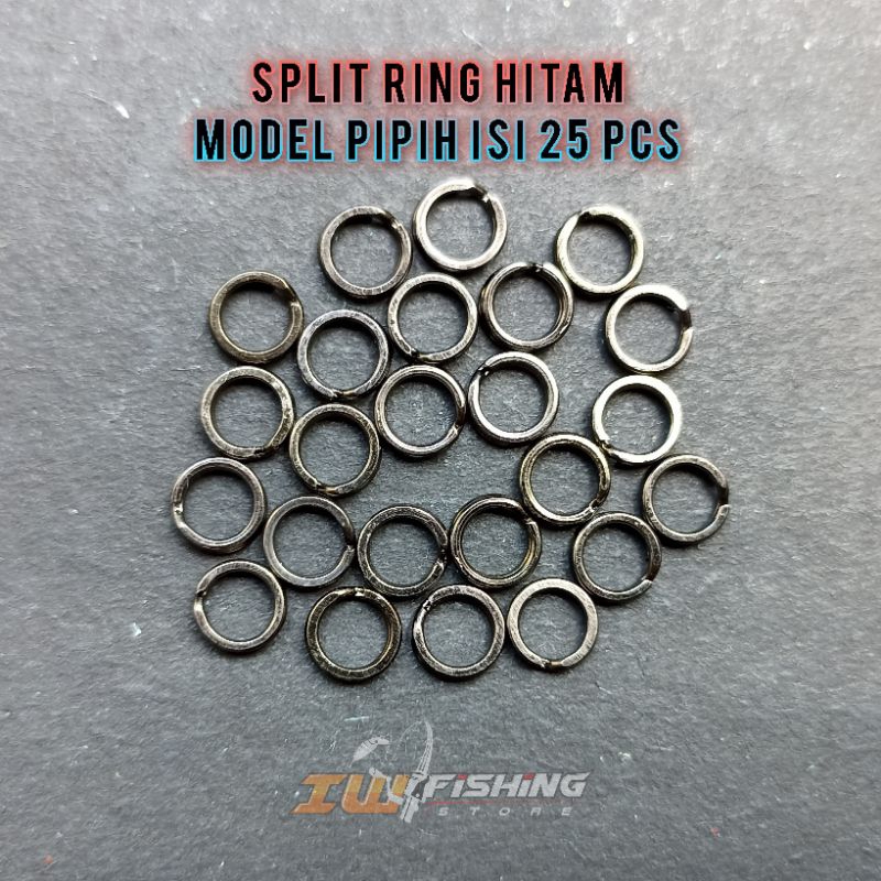Jual 25 pcs split ring hitam pipih ukuran diameter luar 5,5 mm dan 6,3 ...