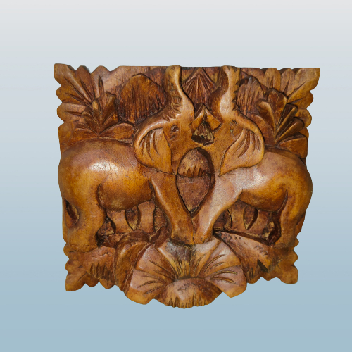 Jual Pandil Relief Relif 3D Kayu Cokelat Hewan Gajah / Burung Ukuran ...