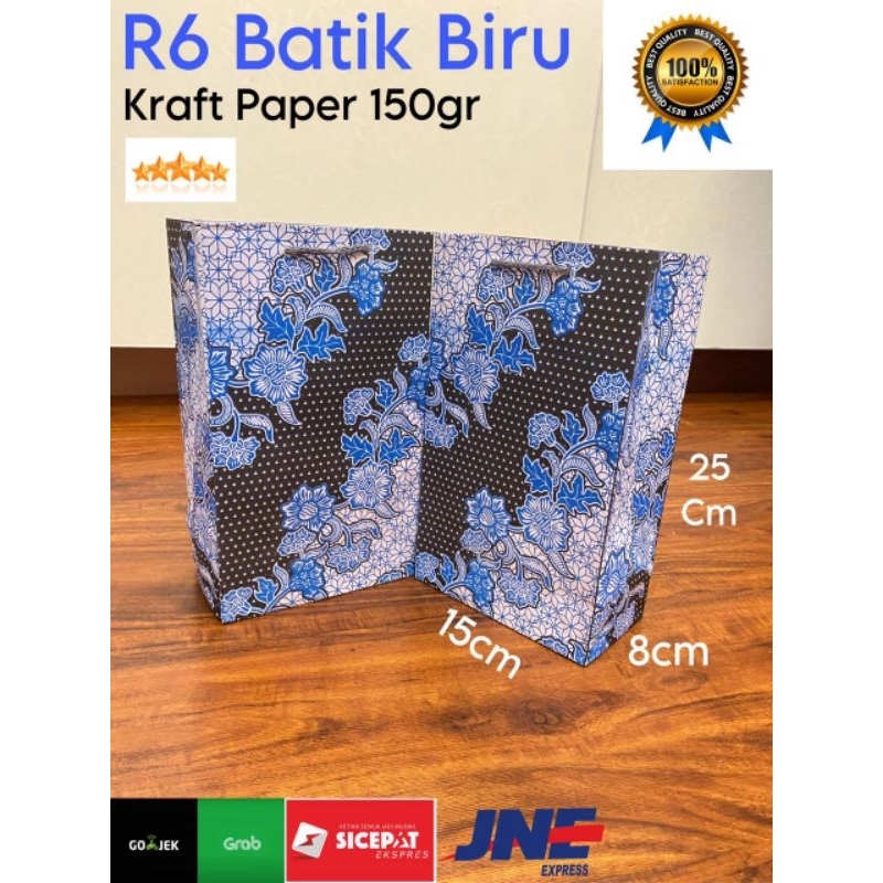 Jual PAPERBAG MOTIF BATIK BIRU / TAS KERTAS MOTIF BATIK / GOODIEBAG ...